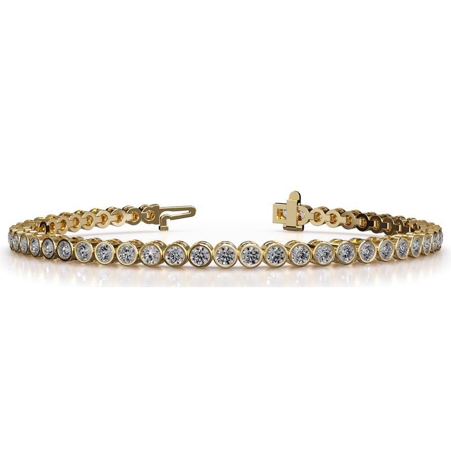 Bezel Set Diamond Tennis Bracelet – Miles Goldberg Diamonds